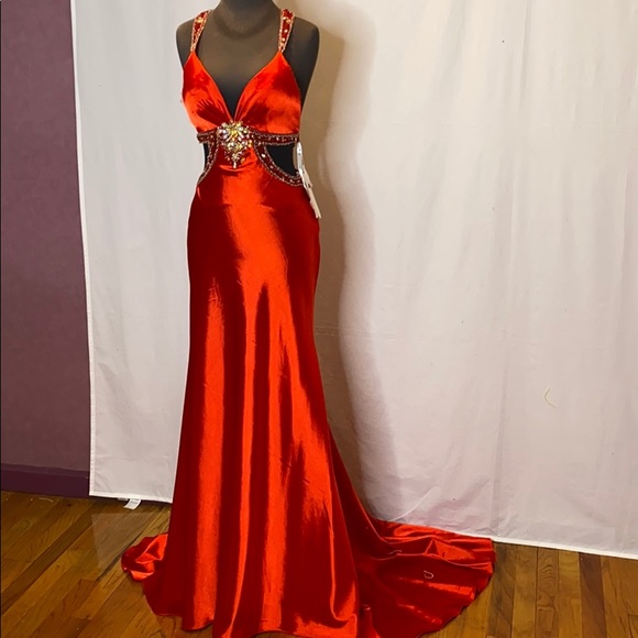 Panoply | Dresses | Red Open Back Prom Gown | Poshmark